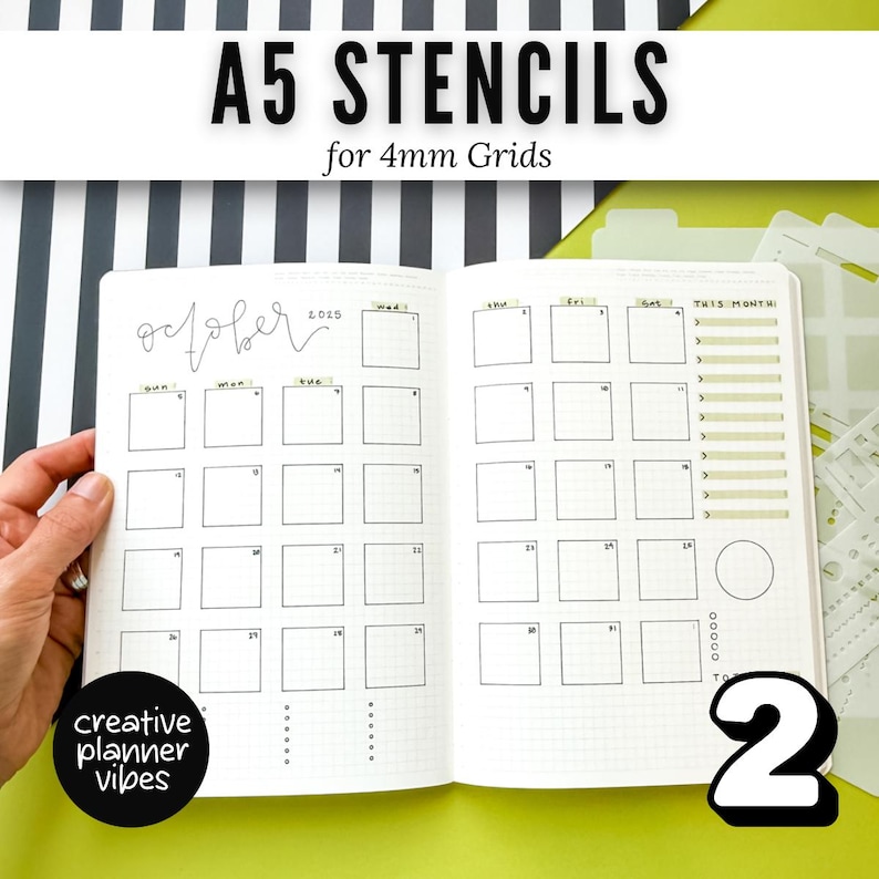 A5 Planner Stencils | 4mm Grid - Etsy