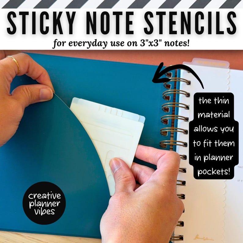 Sticky Note Stencils 3" X 3" | Set of 9 | Post-it Note Templates - Etsy