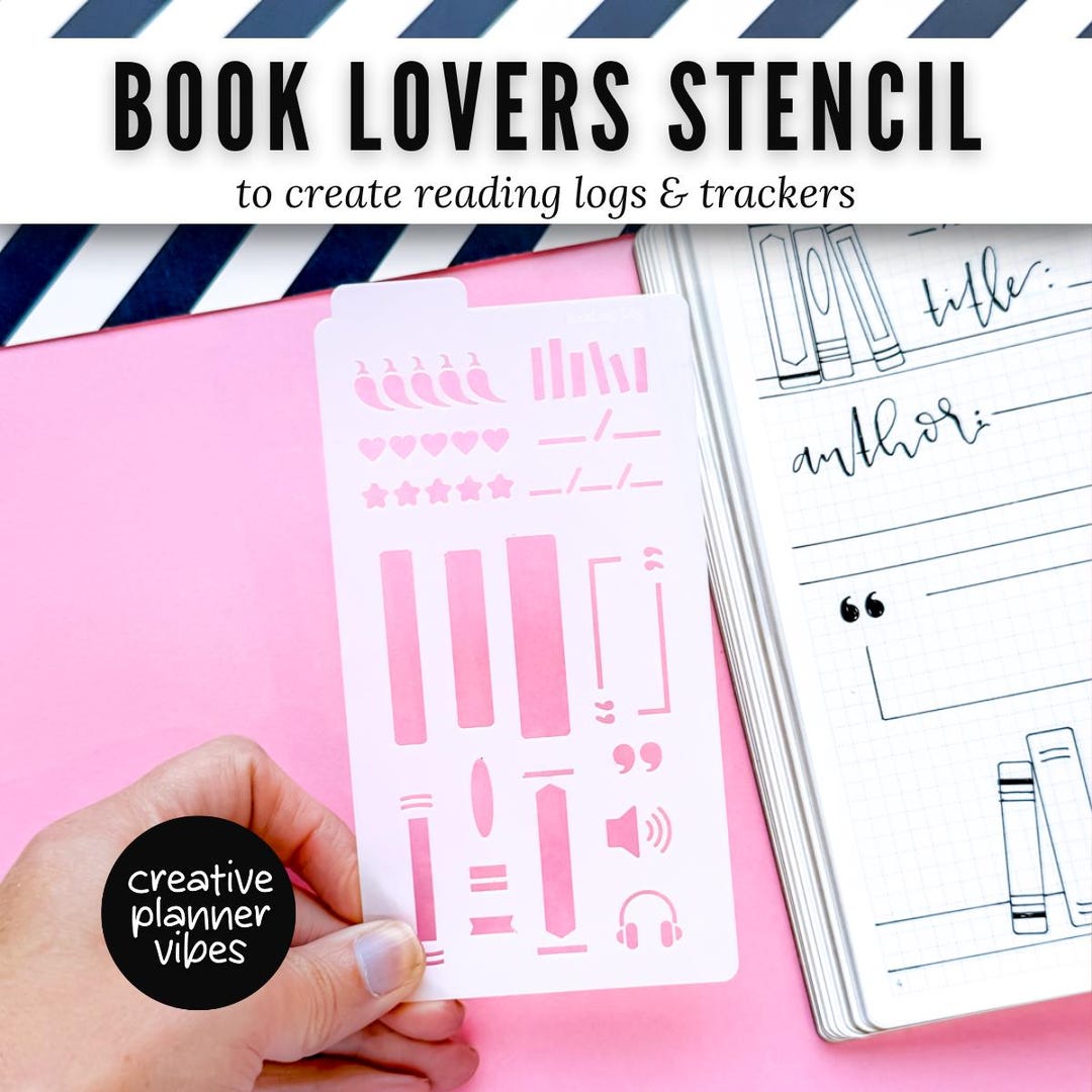 Book & Reading Log and Tracker Stencil | Flexible Template for Book ...