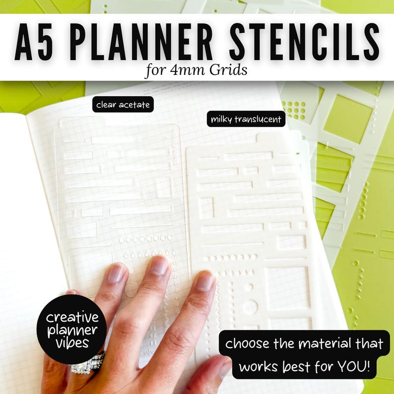 A5 Planner Stencils | 4mm Grid - Etsy
