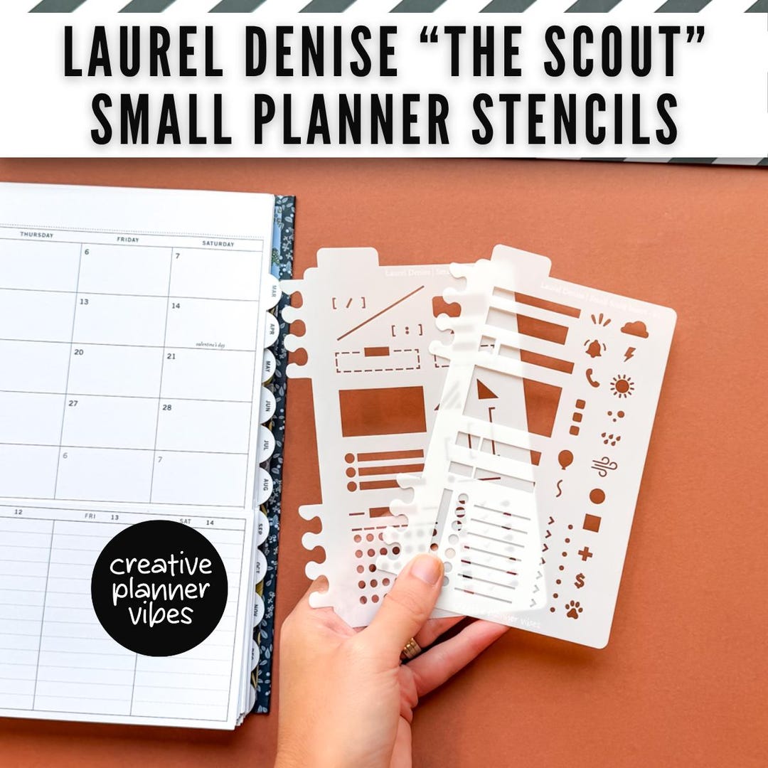 Laurel Denise "scout" Small Portrait Planner Clip-in Stencil Inserts - Etsy