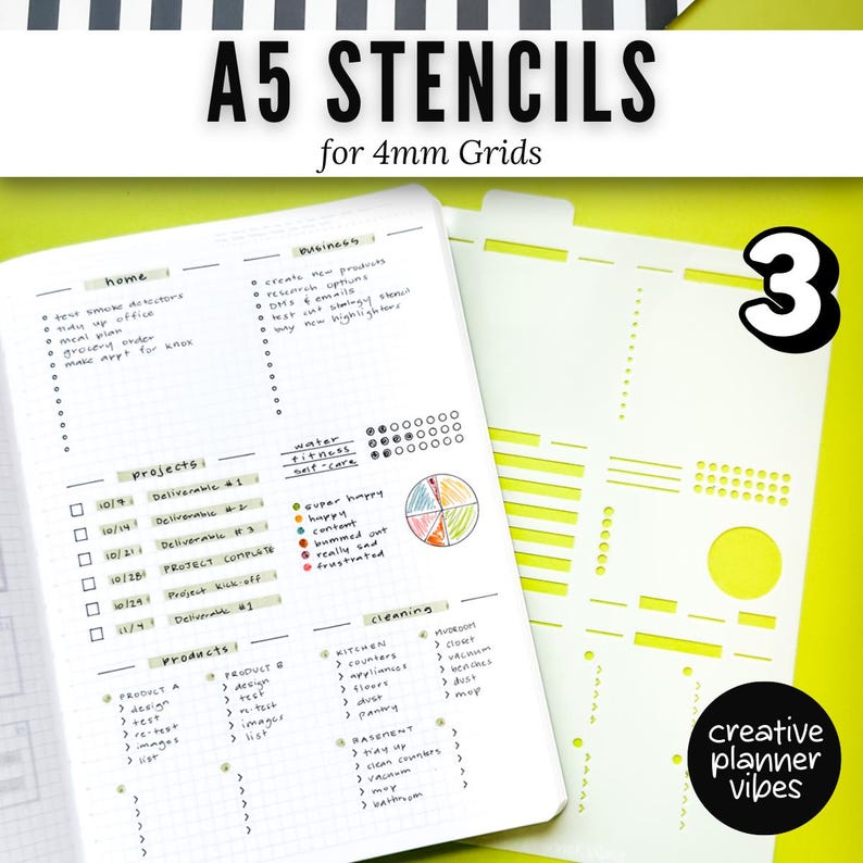 A5 Planner Stencils | 4mm Grid - Etsy