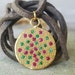 18k Gold Disk Pendant-ruby and Emwrald Disk Pendant-multiple Gemstones ...