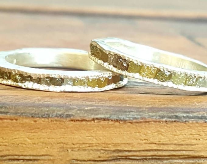 Rough Diamond Cube Ring-rough Diamond Ring-rough Diamond Cubes Band ...