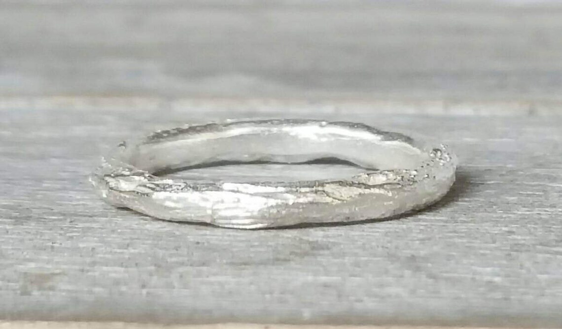 Organic Silver Band-wedding Ring-rough Band-silver Ring-plain - Etsy