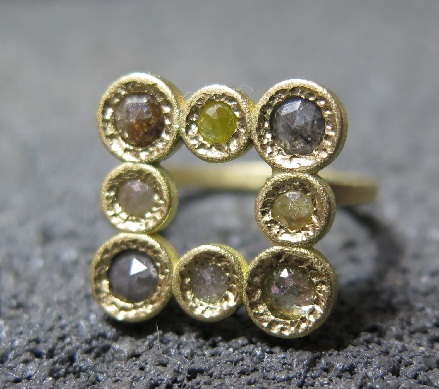 Rose Cut Diamond Ring-18k Rose Cut Diamond Ring-multiple | Etsy