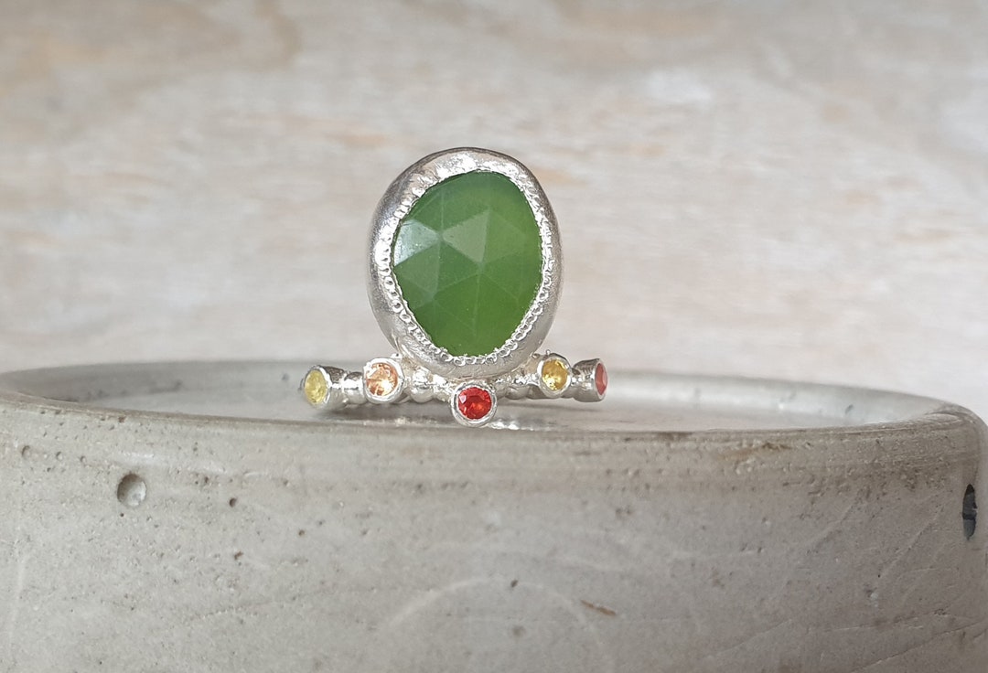 Serpentine Ring-sapphires and Serpentine Ring-sklver Ring-statement ...