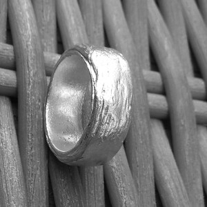 Organic Silver Ring-wedding Ring-rough Silver Band-silver Ring-unisex ...