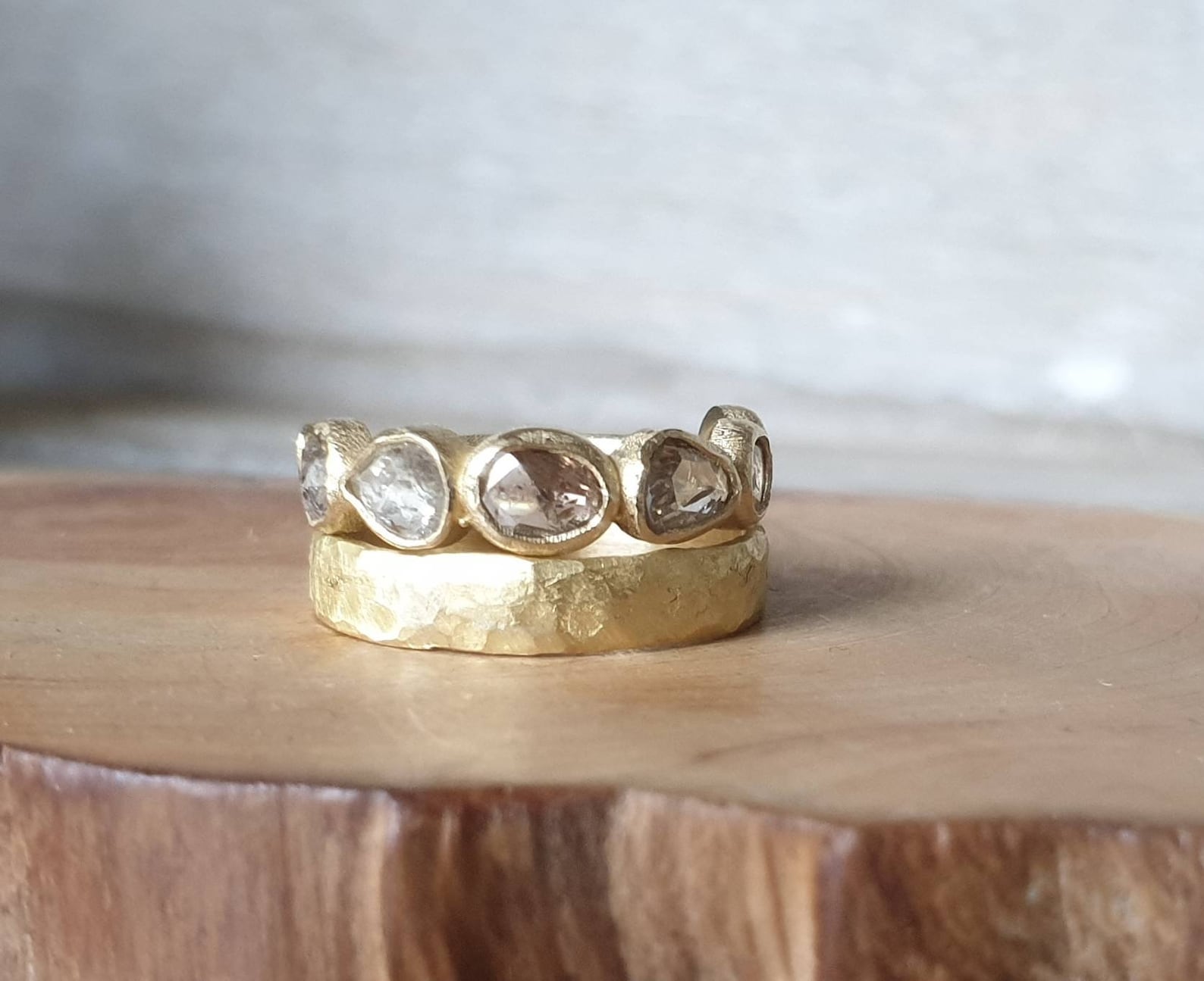 Organic Band-wedding Ring 18k Gold Band-unisex Ring-handmadr - Etsy