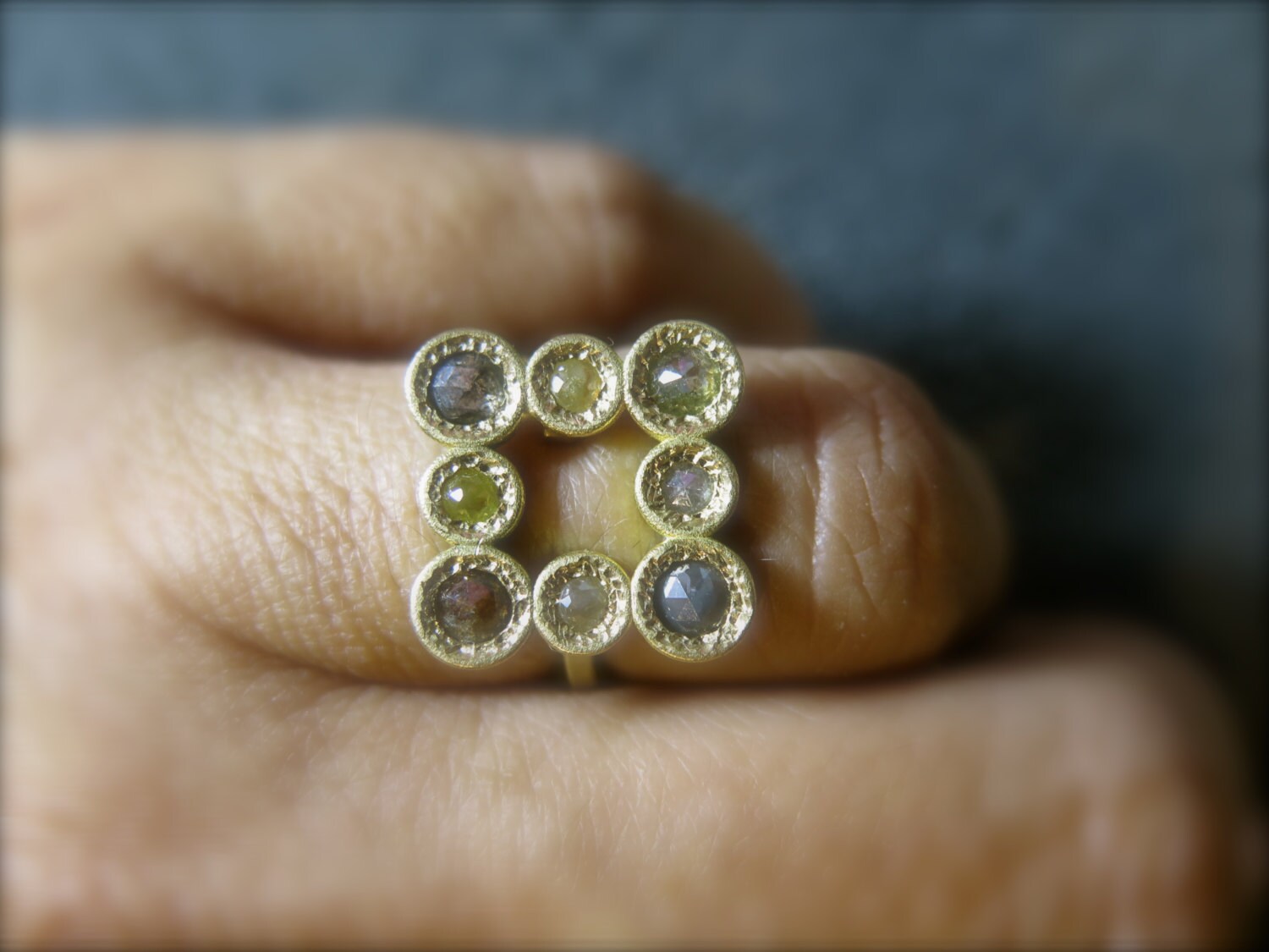 Rose Cut Diamond Ring-18k Rose Cut Diamond Ring-multiple | Etsy