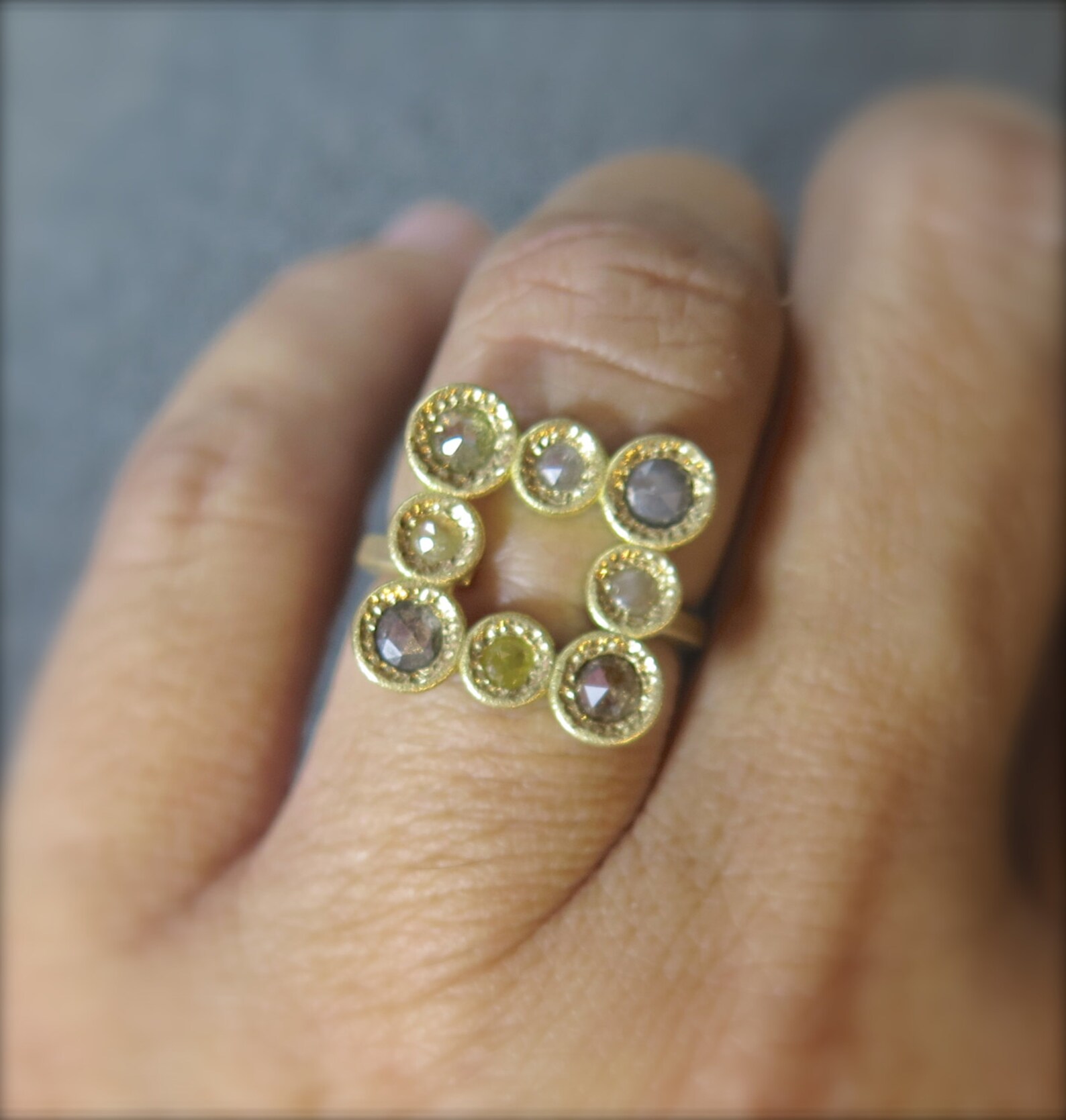 Rose Cut Diamond Ring-18k Rose Cut Diamond Ring-multiple | Etsy