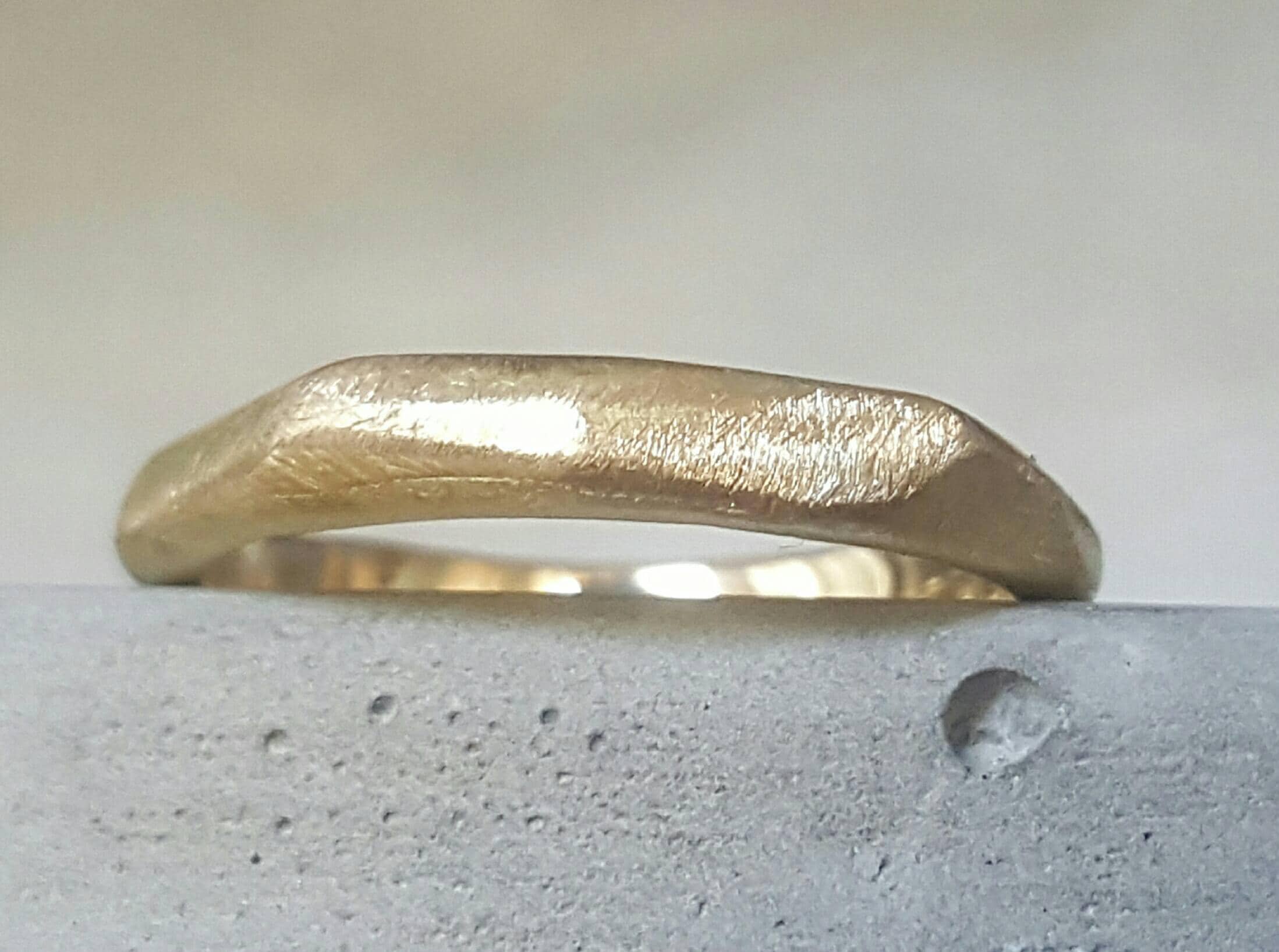 Organic gold band-wedding ring gold ring-gold ring-plain gold | Etsy