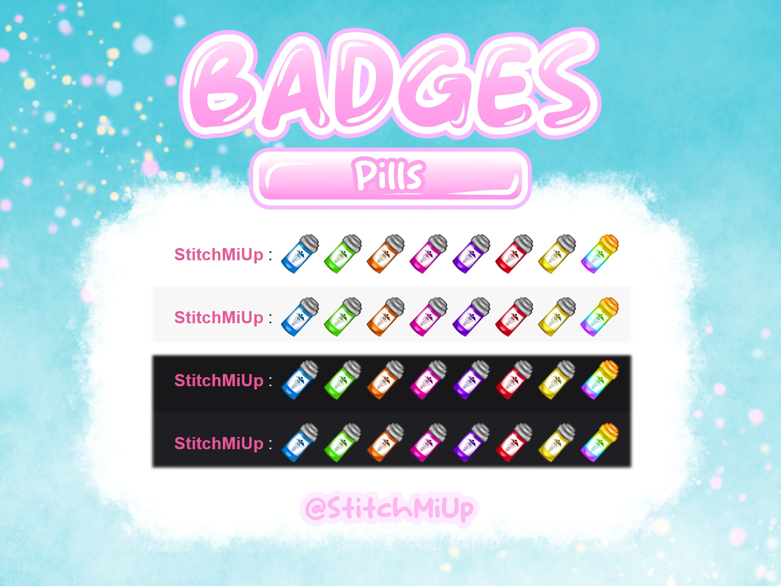 8 Phasmophobia Sanity Pills Sub & Bits Badges for Twitch Stream Discord Youtube L Scary Badges L ...