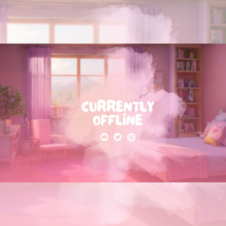 Twitch Offline Screen Twitch Youtube Kick - Pastel Pink Bedroom ...