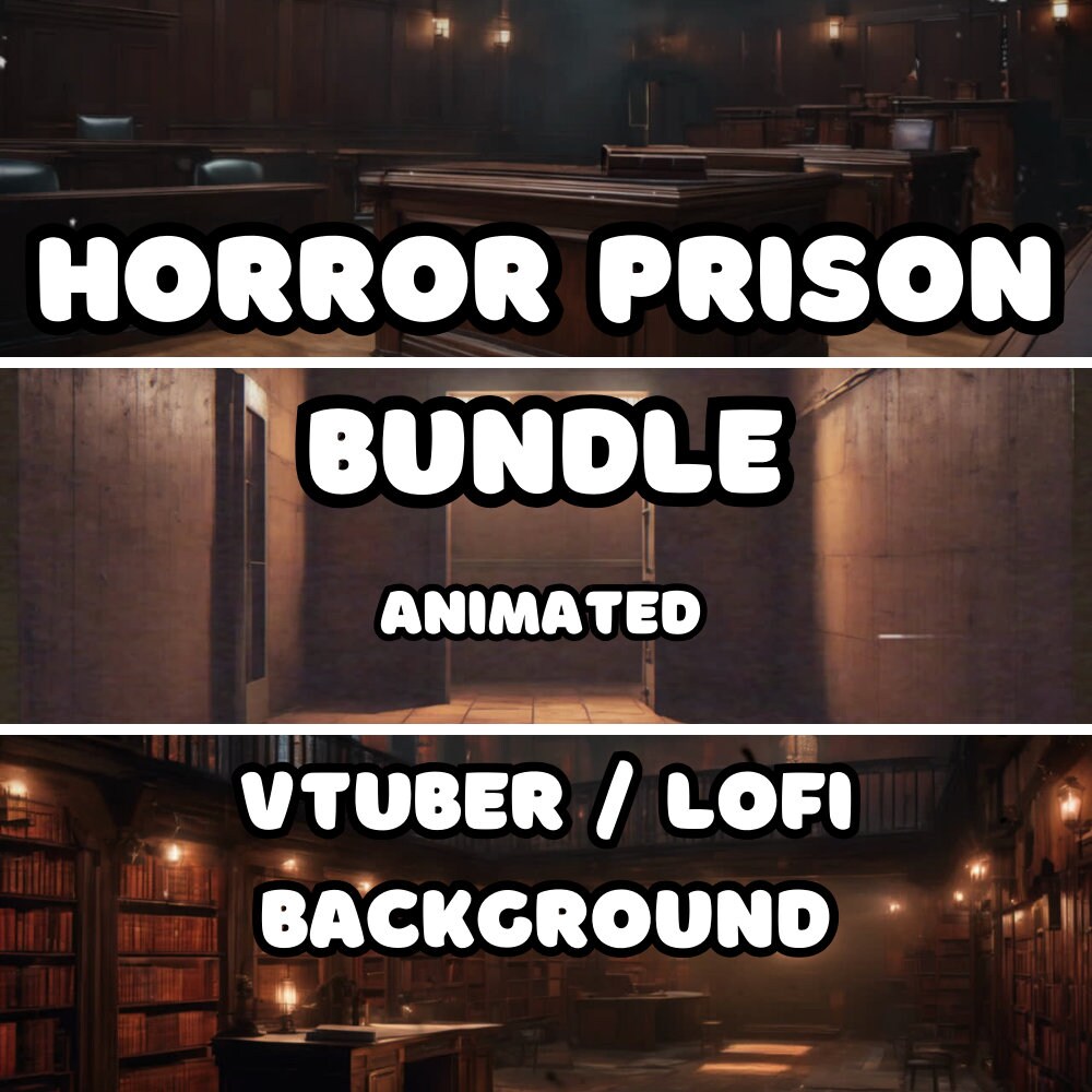 ANIMATED BACKGROUND Horror Prison Bundle loop, 4k VTUBER / Stream ...