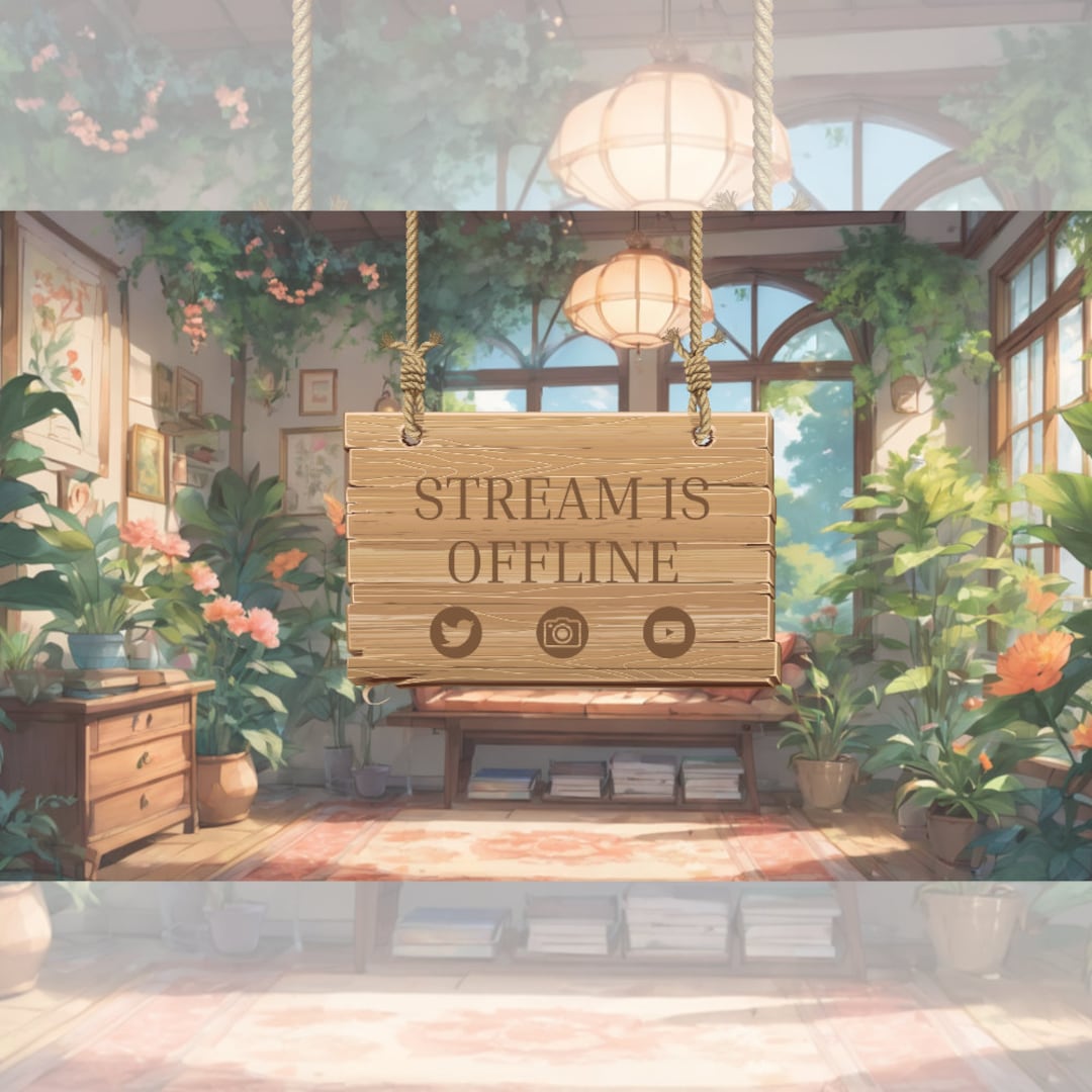 Twitch Offline Screen Youtube - Leafy Nook - Earthy - Cottagecore ...