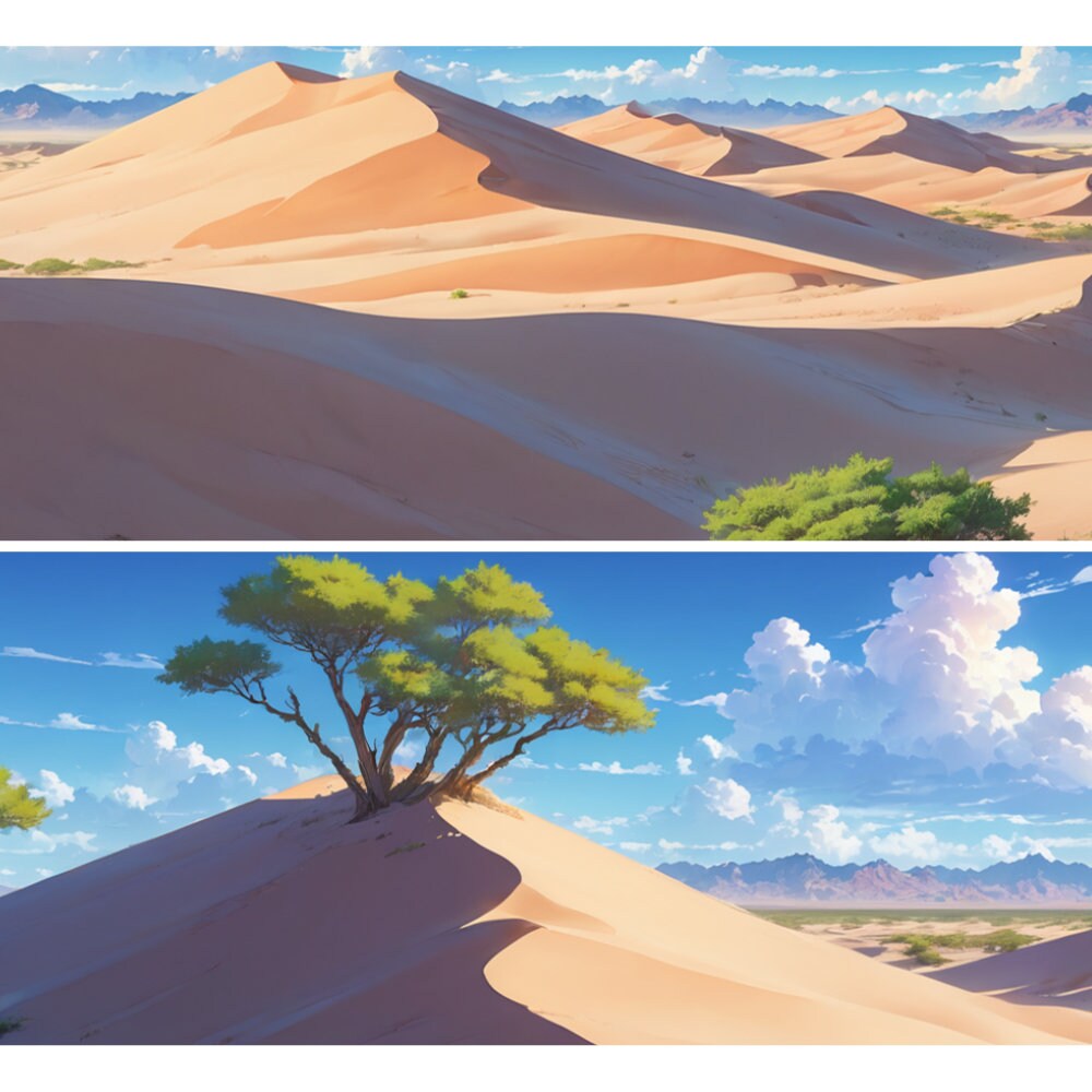 ANIMATED BACKGROUND Desert Bundle, Oasis, Mirage, Landscape loop, 4k 60 ...