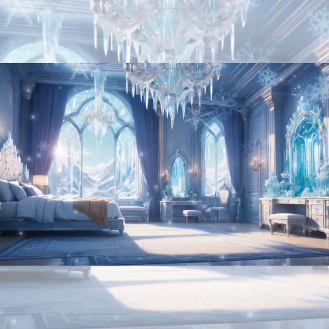 ANIMATED BACKGROUND - Ice Bedroom , Frost, Crystal, Diamonds (loop, 4k ...