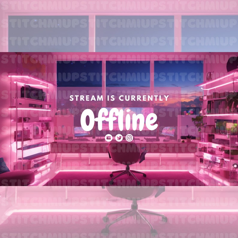 Twitch Offline Screen Twitch Youtube Kick Pink Gaming / Stream is ...