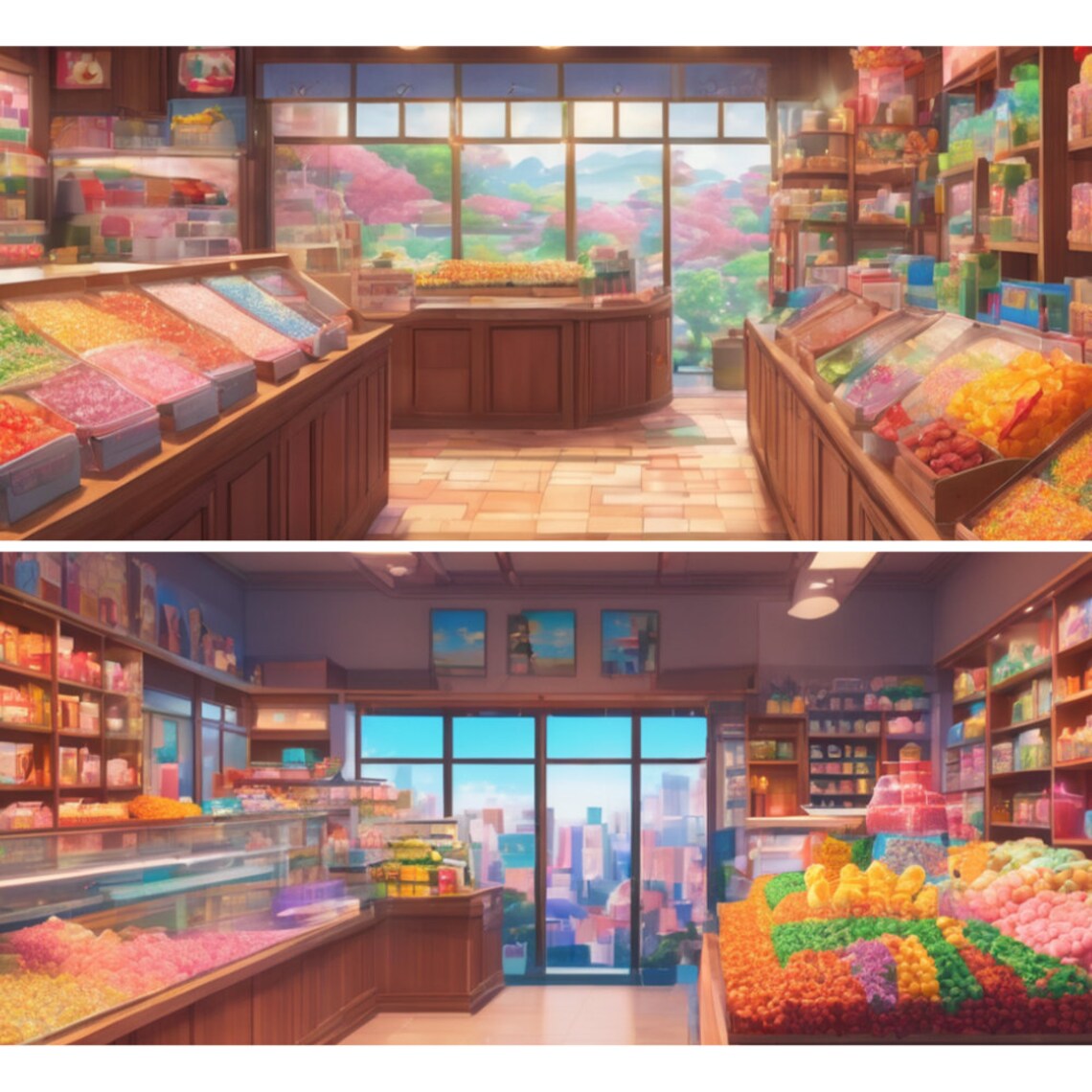 ANIMATED BACKGROUND - Candy Shop Bundle (loop, 4k 60 Fps) VTUBER / Lo ...