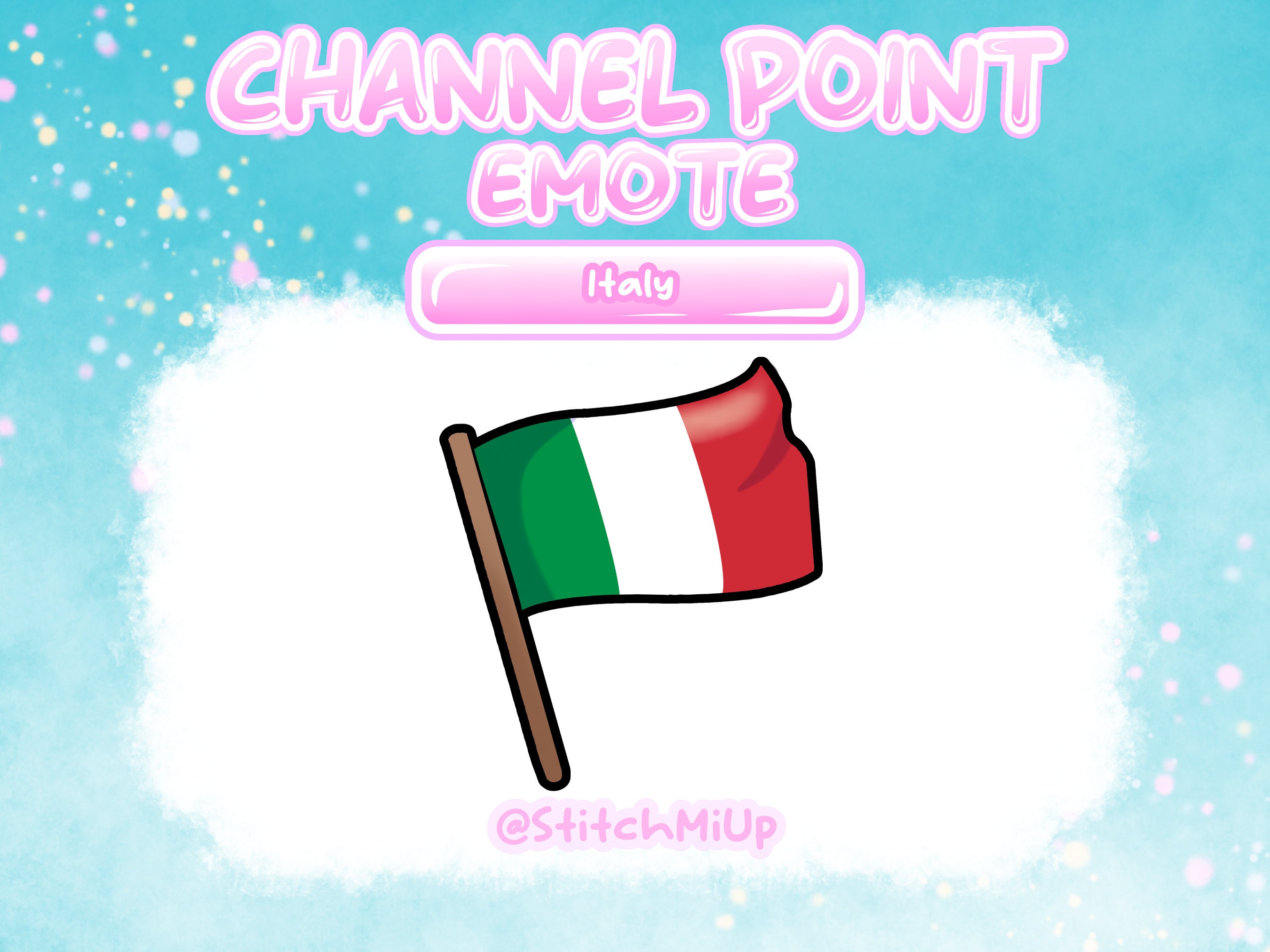Italy Emote / Channel Point / Badge for Twitch Stream Discord Youtube L ...