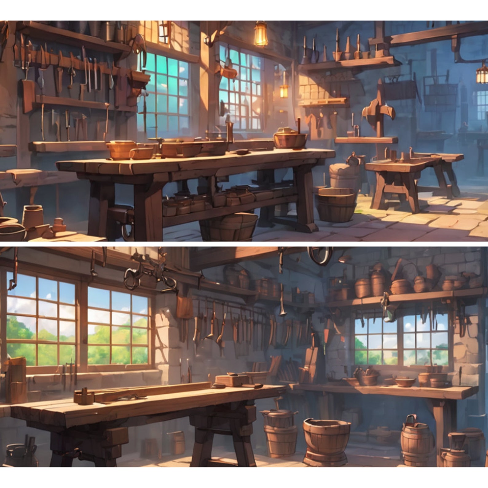 ANIMATED BACKGROUND Blacksmith Bundle loop, 4k 60 Fps VTUBER / Lo Fi ...