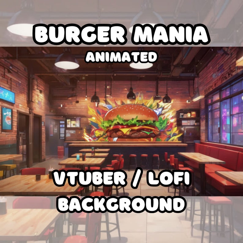 ANIMATED BACKGROUND - Burger Mania, Hamburger, Restaurant, Fries (loop ...