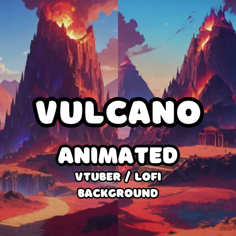 ANIMATED BACKGROUND - Vulcano, Volcano Bundle, Landscape, Lava (loop ...