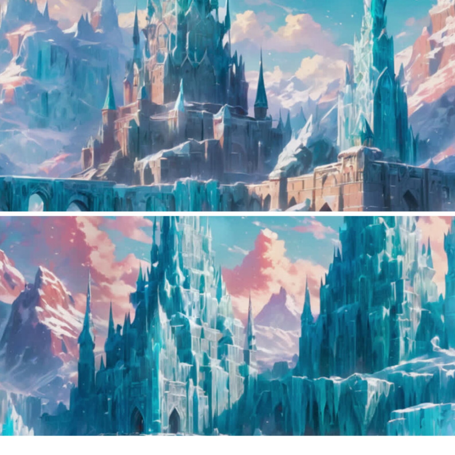ANIMATED BACKGROUND - Ice Fortress Bundle, Snow, Frozen (loop, 4k 60 ...