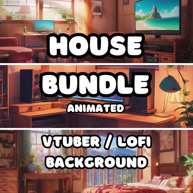 ANIMATED BACKGROUND House loop, 4k VTUBER / Stream Background / Video ...