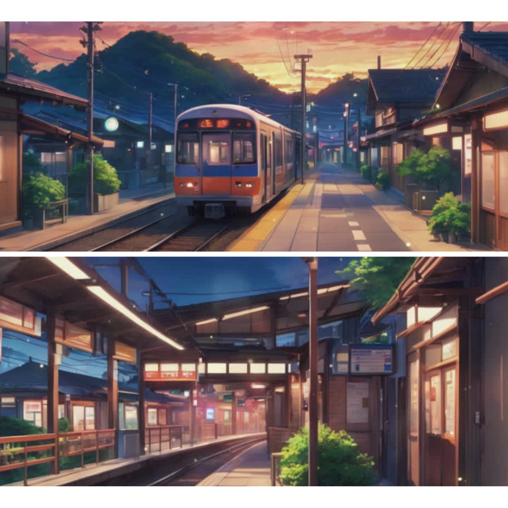 ANIMATED BACKGROUND - Train Bundle, Subway, Metro Station, Japanese ...