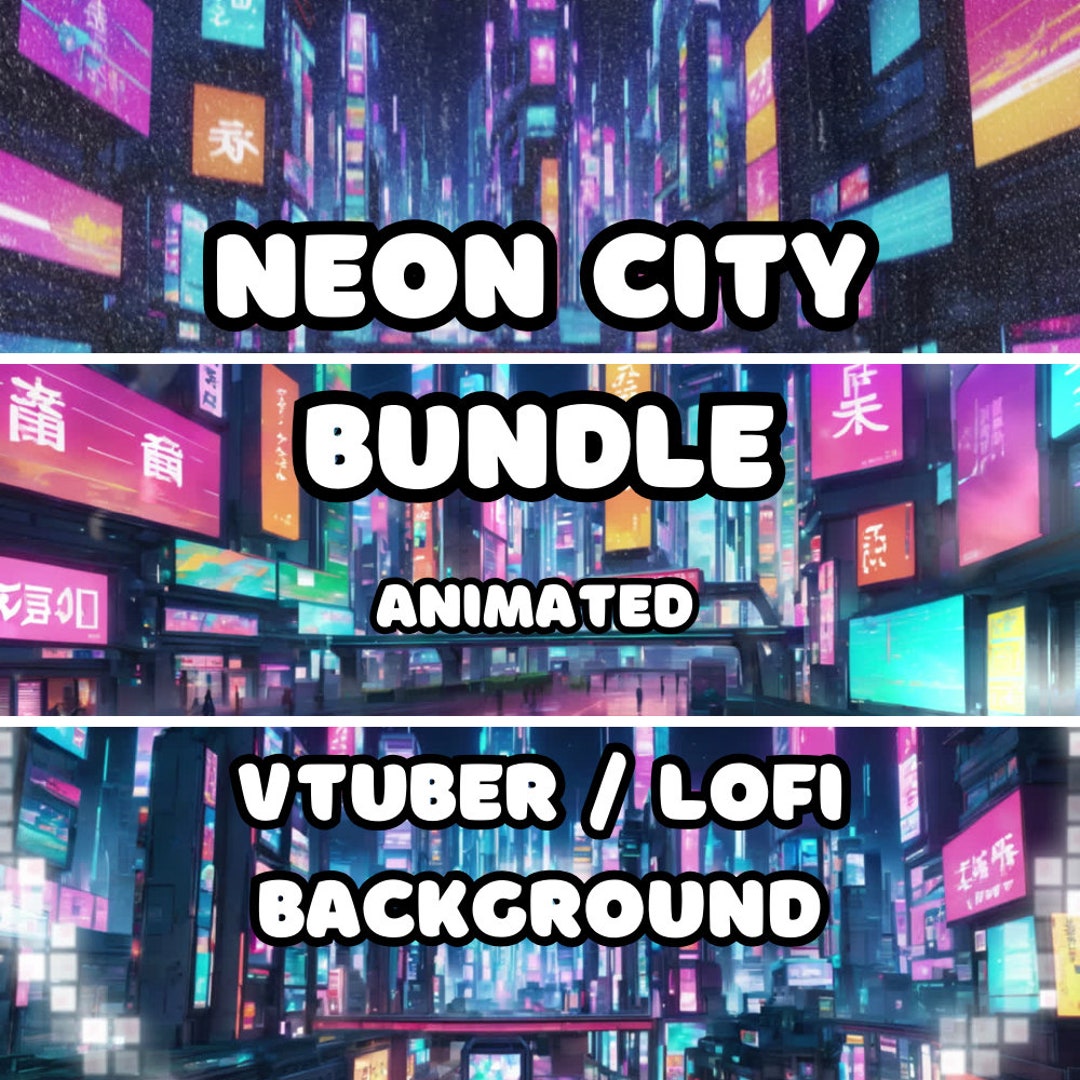 ANIMATED BACKGROUND - Cyber City Bundle (loop, 4k) VTUBER / Stream ...