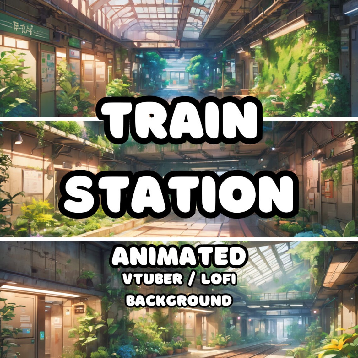 ANIMATED BACKGROUND - Train Station Bundle (loop, 4k) VTUBER / Stream Background / Video ...