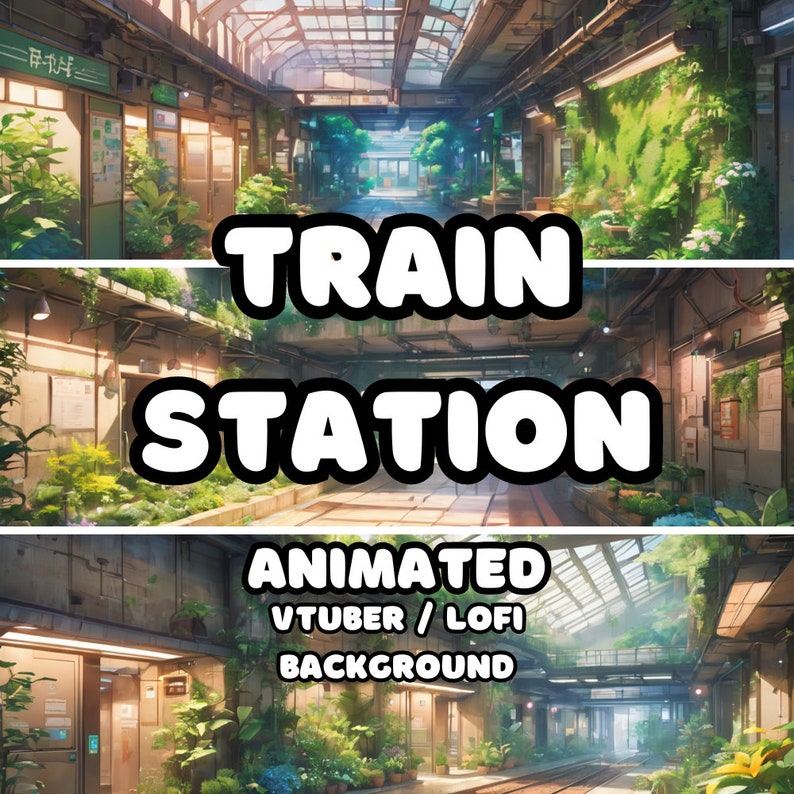 ANIMATED BACKGROUND Train Station Bundle loop, 4k VTUBER / Stream ...