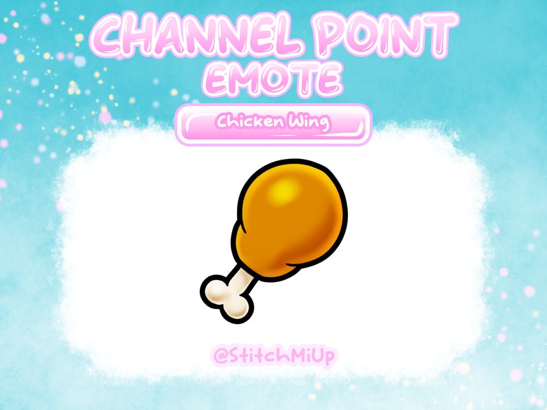 Chicken Wig Channel Point / Emote / Badge for Twitch Stream Discord ...