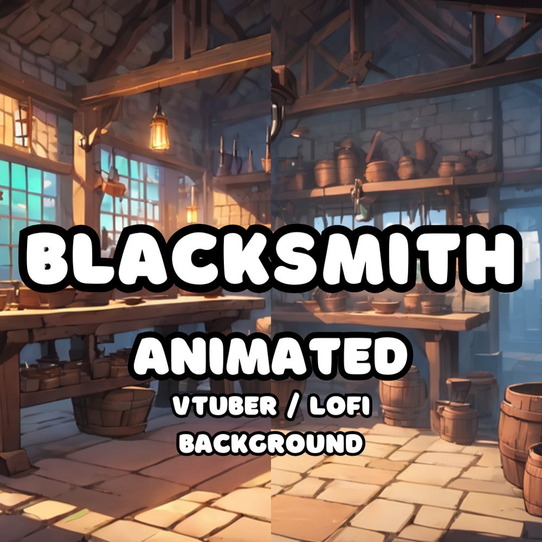 ANIMATED BACKGROUND - Blacksmith Bundle (loop, 4k 60 Fps) VTUBER / Lo - Fi / Dungeons and ...