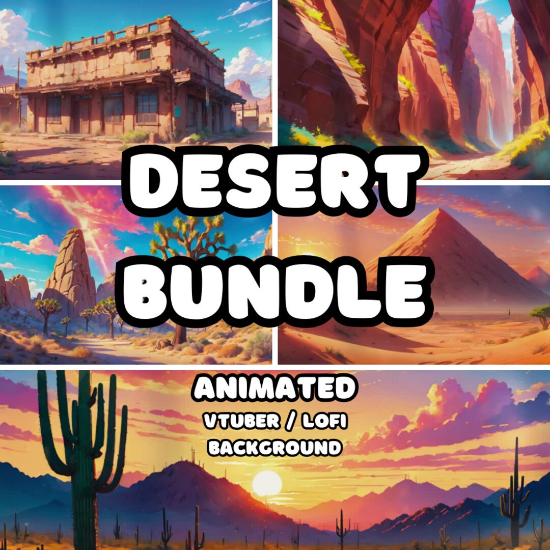 ANIMATED BACKGROUND - Desert Bundle, Oasis, Ruins, Landscape (loop, 4k ...