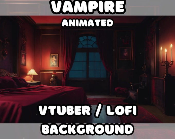Animated Background for Twitch, Vtuber Bedroom, Vampire Lair, Gothic ...