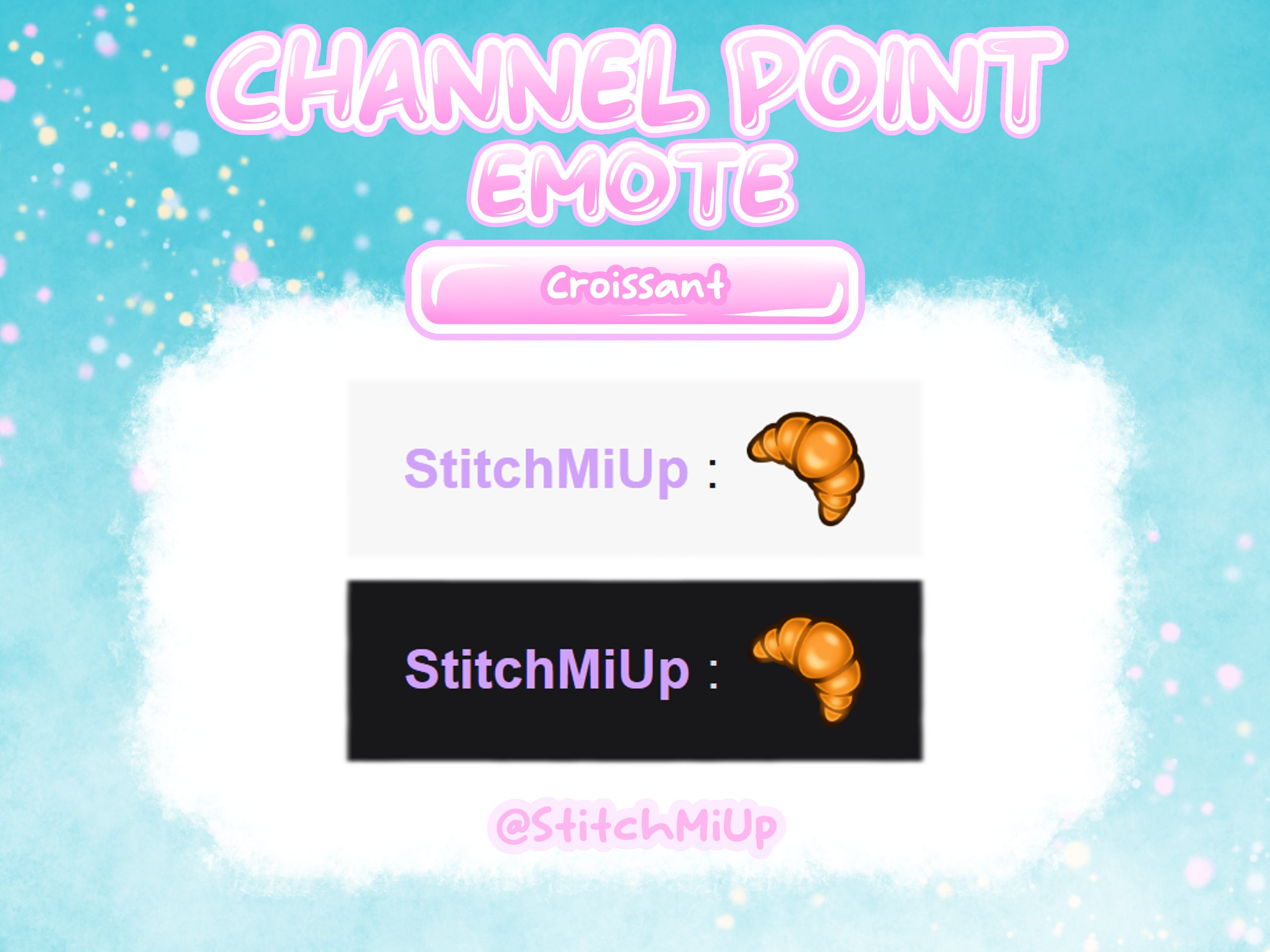 Croissant Channel Point / Emote / Badge for Twitch Stream Discord ...