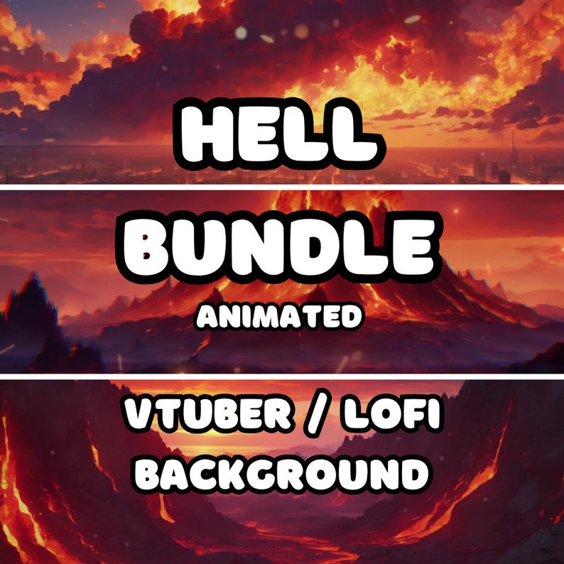 ANIMATED BACKGROUND - Hell Bundle (loop, 4k) VTUBER / Stream Background / Video Background / Lo ...
