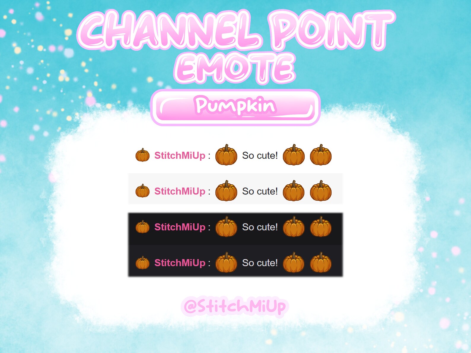 Pumpkin Channel Point / Emote / Badge for Twitch Stream Discord Youtube ...