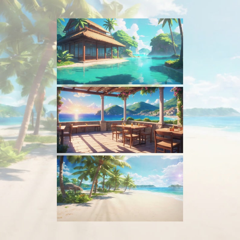 ANIMATED BACKGROUND Summer Bundle loop, 4k VTUBER / Stream Background ...