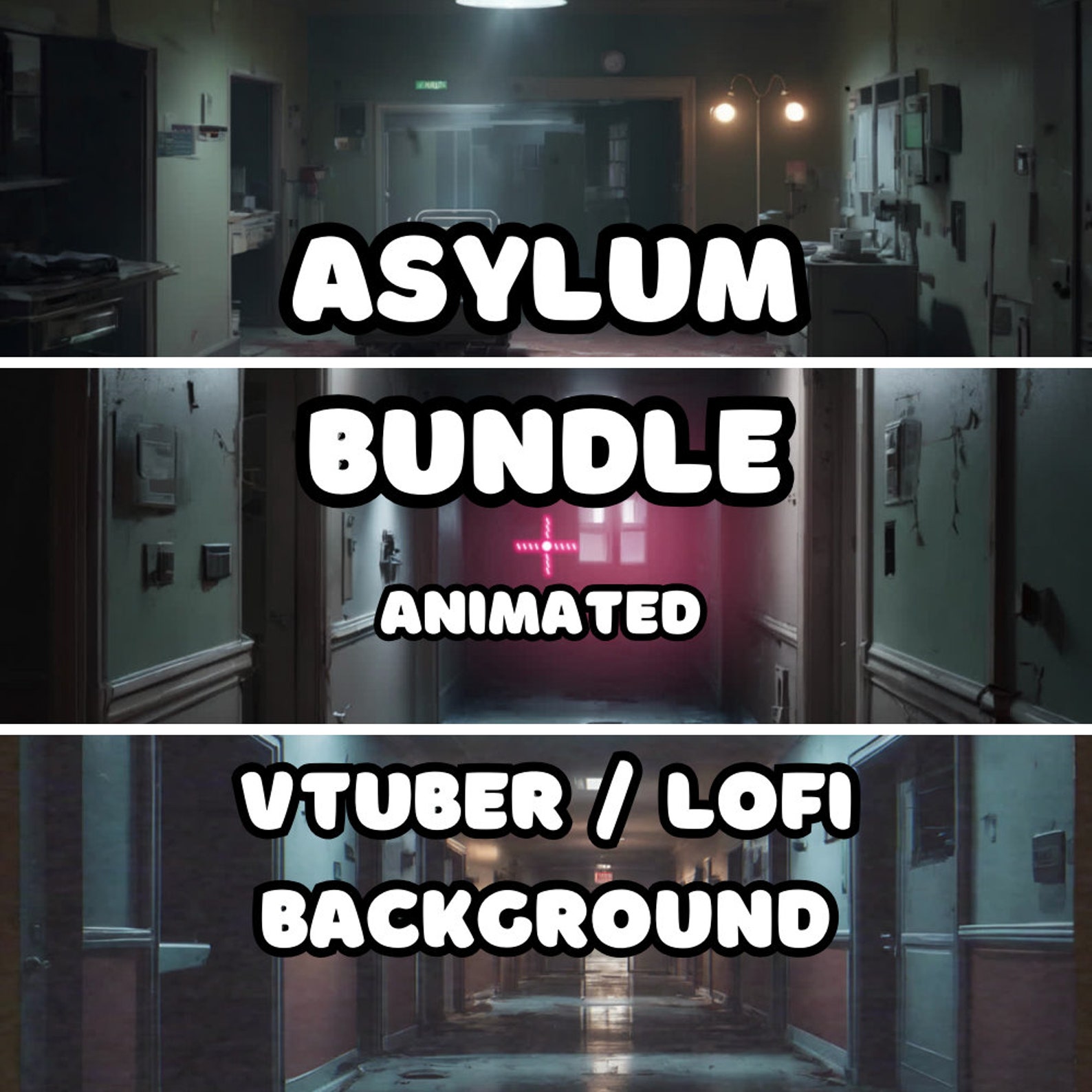ANIMATED BACKGROUND Asylum Bundle loop, 4k VTUBER / Stream Background ...