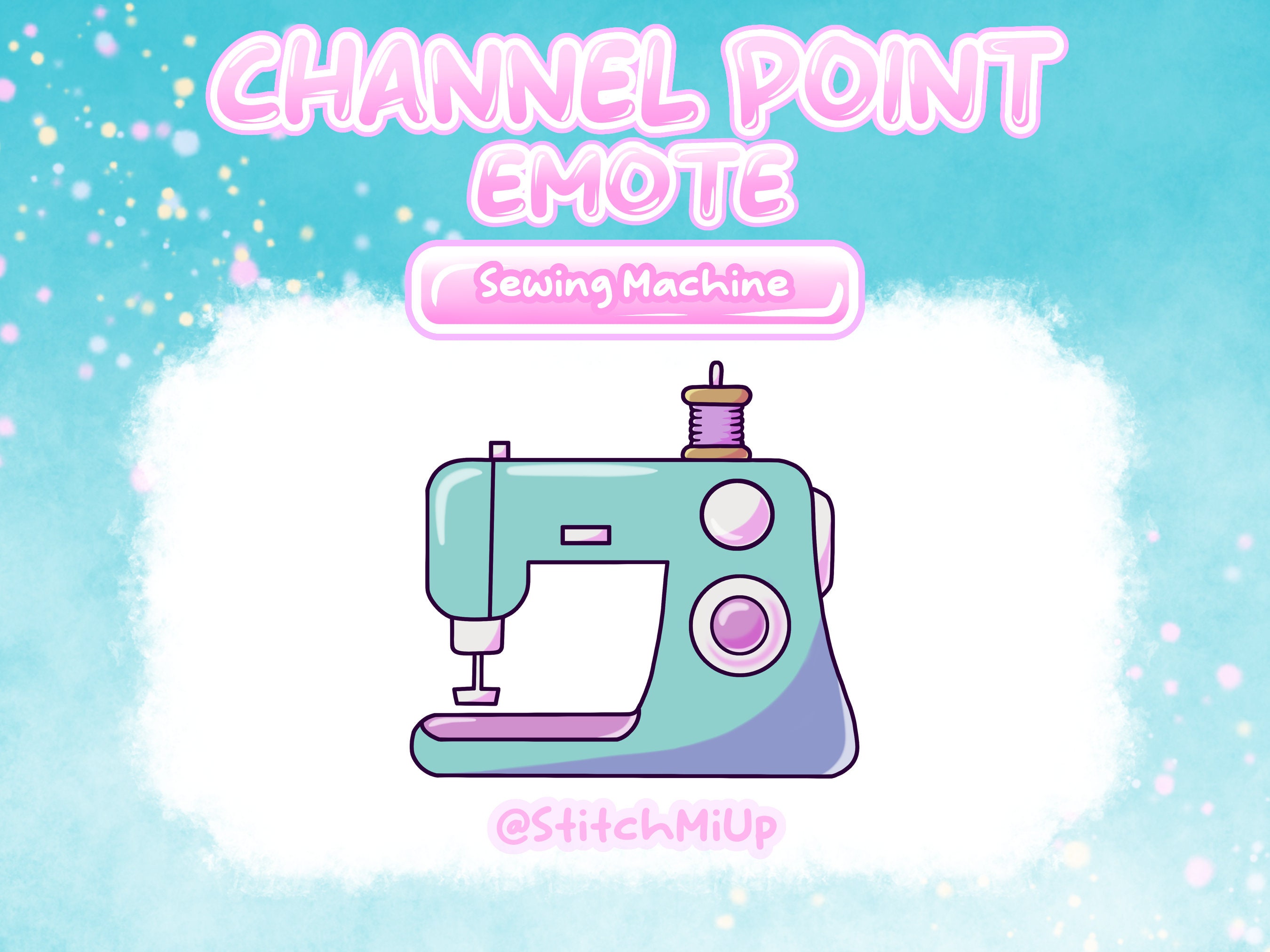 Sewing Machine Emote / Channel Point / Badge for Twitch Stream Discord ...