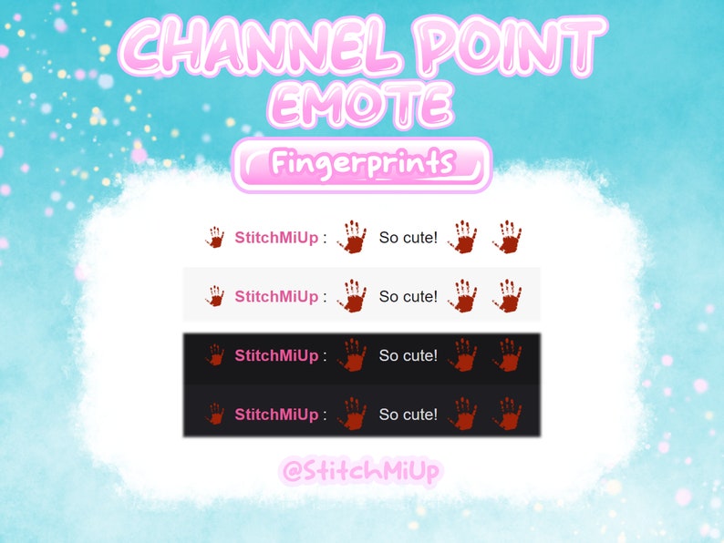 Handprints Emote / Channel Point / Badge for Twitch Stream Discord ...
