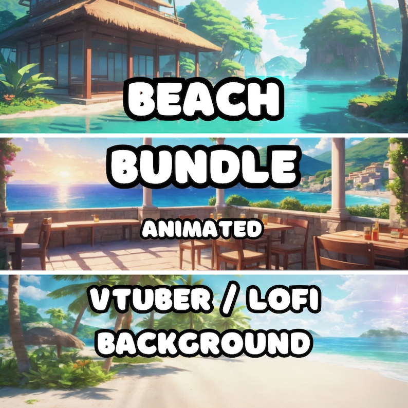 ANIMATED BACKGROUND Summer Bundle loop, 4k VTUBER / Stream Background ...