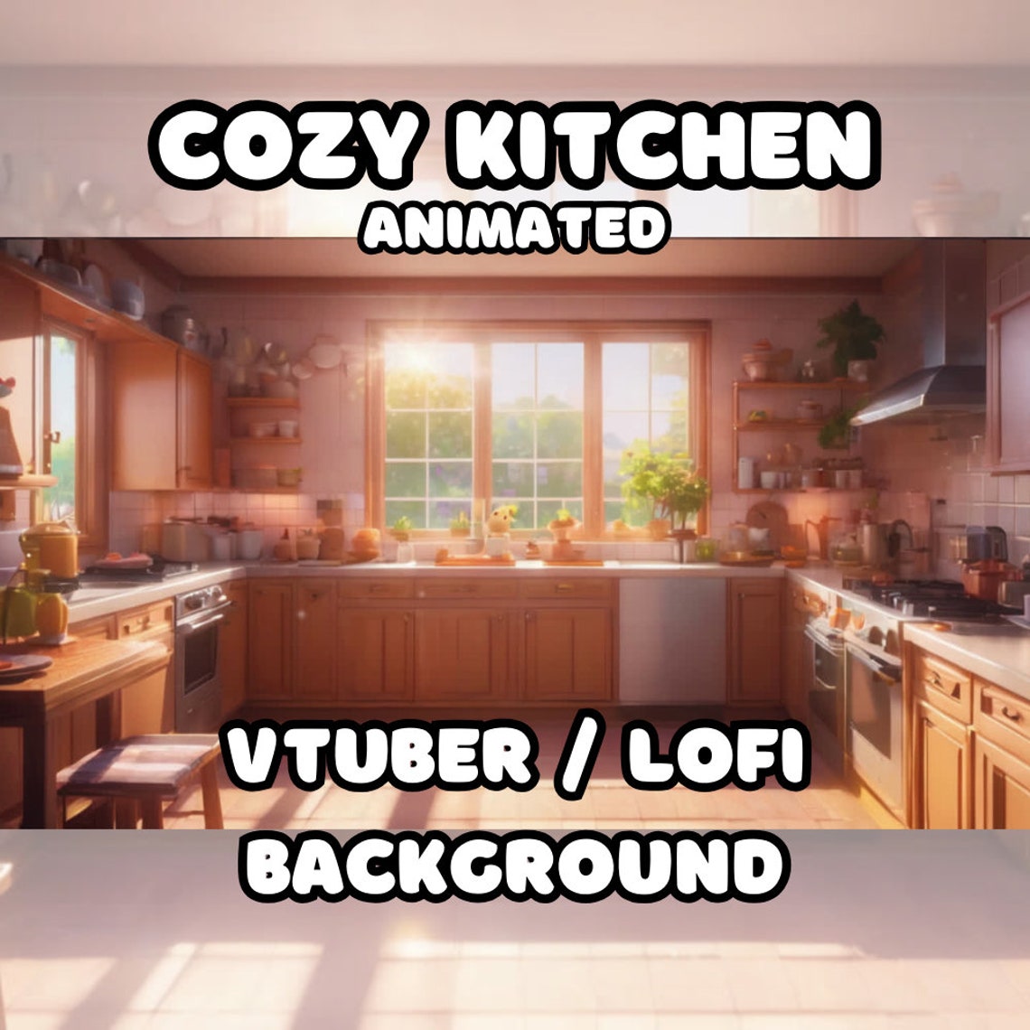ANIMATED BACKGROUND Cozy Kitchen, Cooking Stream loop, 60 Fps VTUBER ...