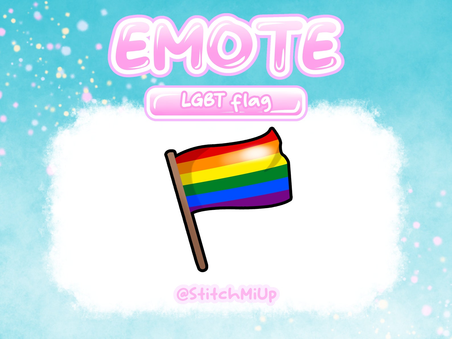 LGBT Flag Gay Pride Emote for Twitch, Discord, Youtube L Pride Emote ...