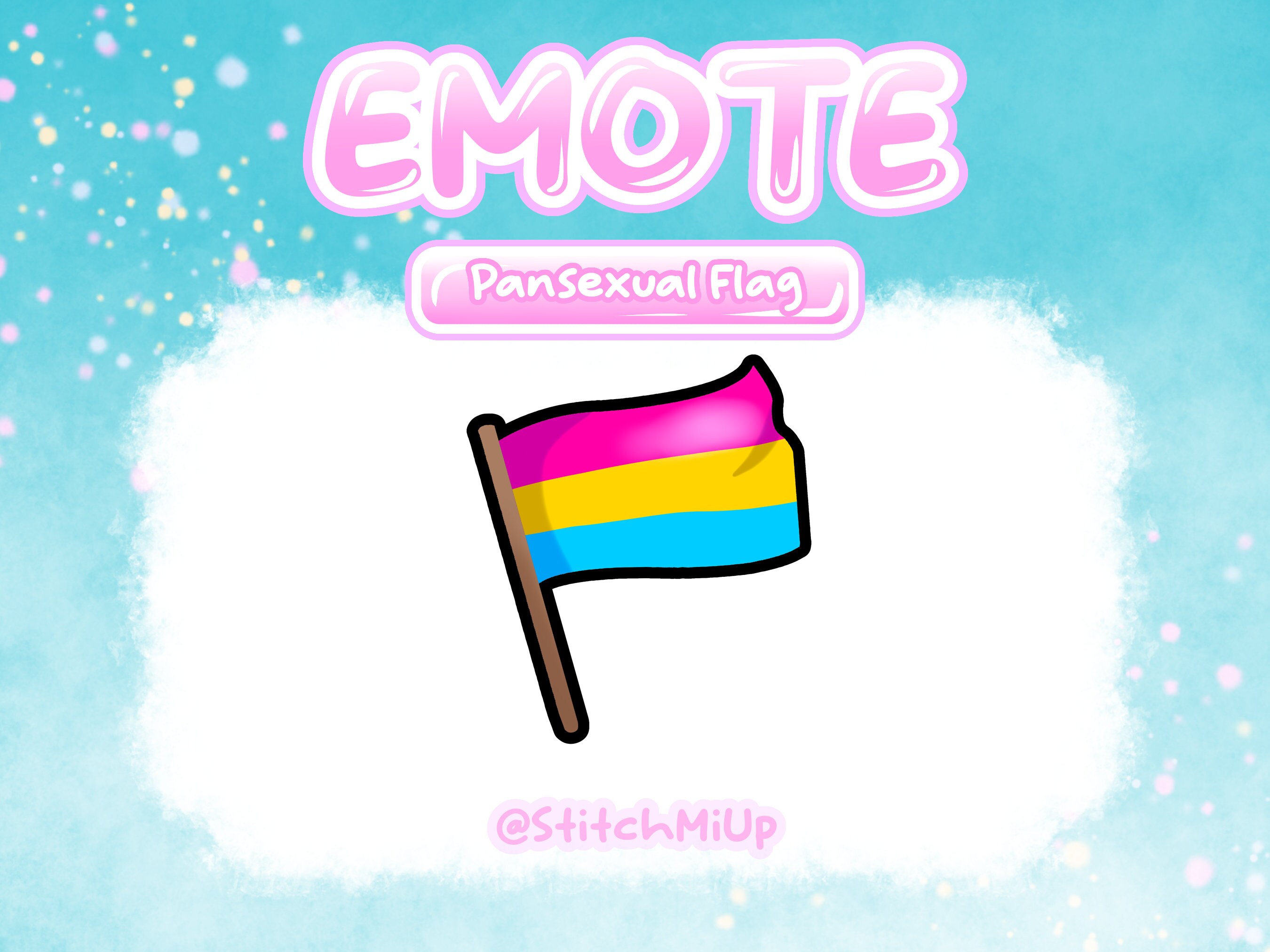 Pansexual Flag Emote for Twitch, Discord, Youtube L Pride Emote ...
