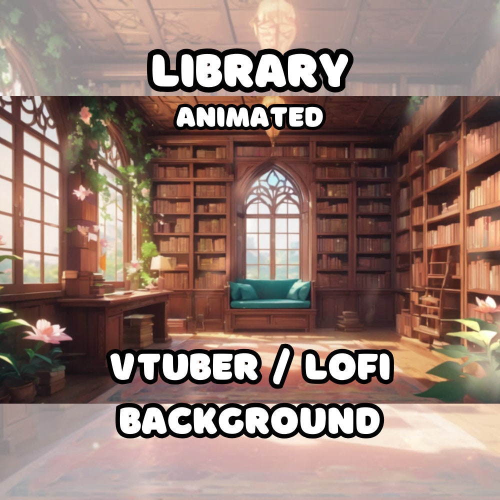 ANIMATED BACKGROUND - Cozy Library, Bookshelves, Study, Quiet Corner ...